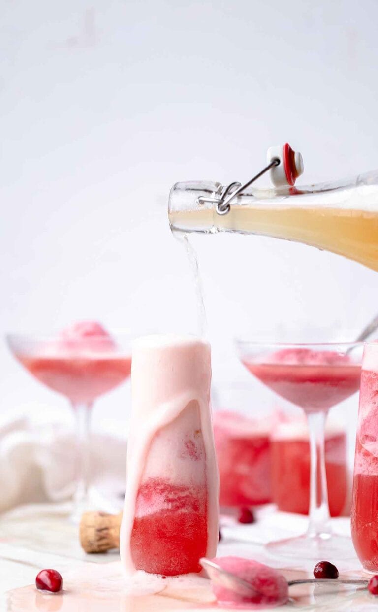 Frozen Cranberry Apple Cider Mimosa - Fresh Flavorful