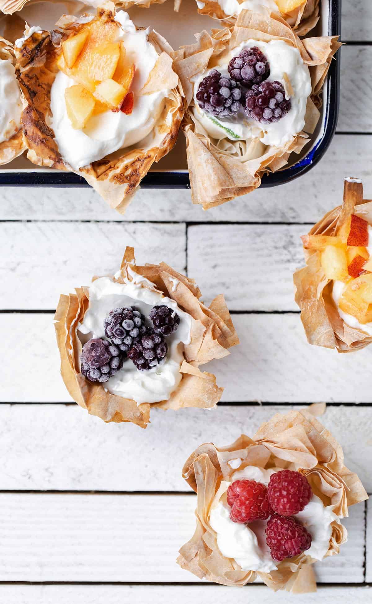 Easy No Bake Cheesecake Mini Fruit Tarts - Fresh Flavorful