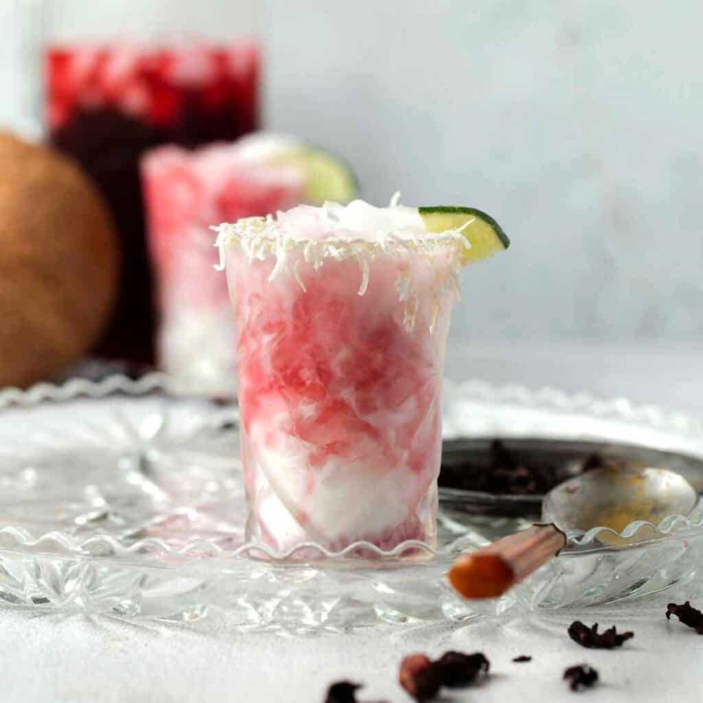 Creamy Coconut Hibiscus Rum Cooler - Fresh Flavorful