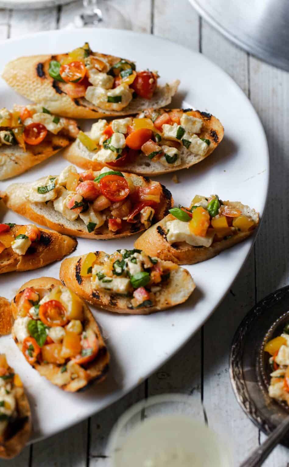 Tomato Bruschetta with Cheese - Fresh Flavorful