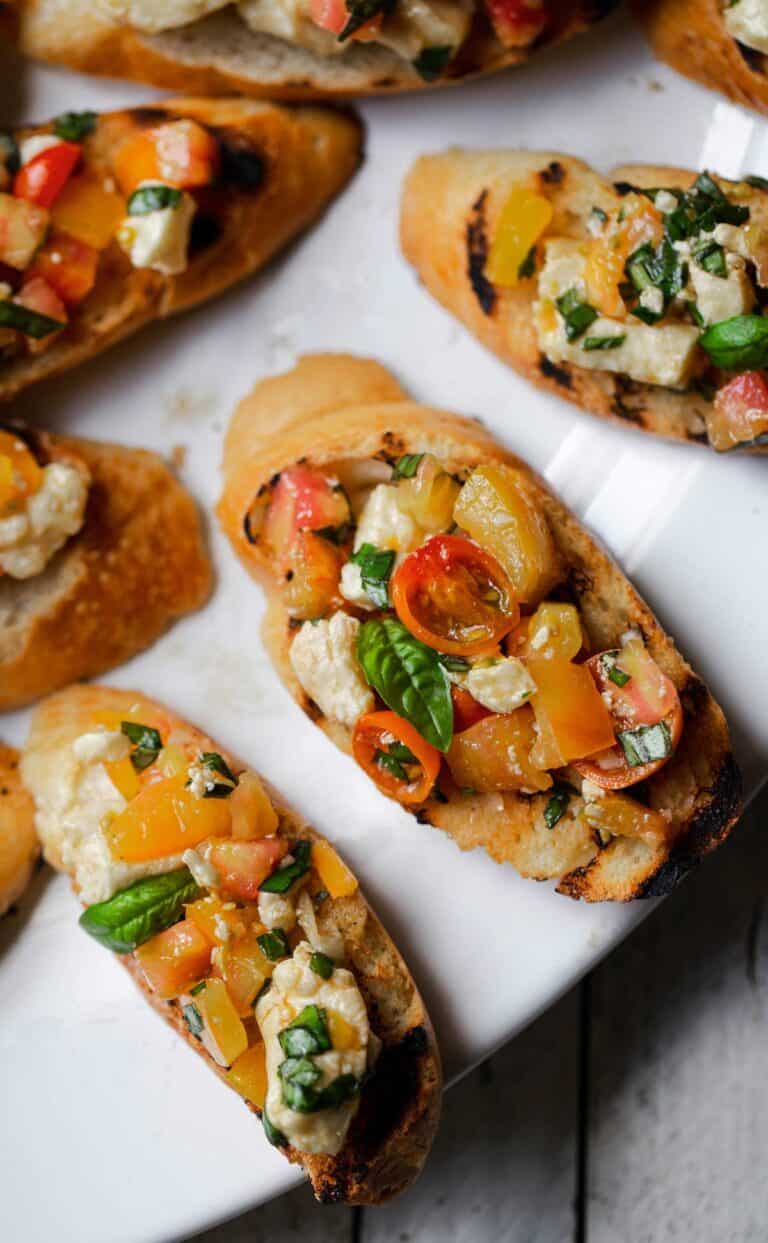 Tomato Bruschetta with Cheese - Fresh Flavorful